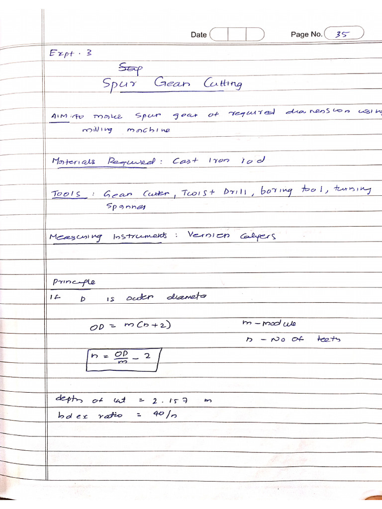 Spur Gear Cutting | PDF