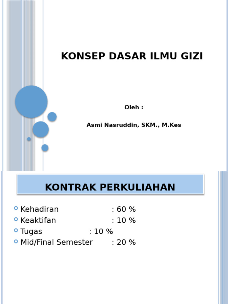 Konsep Dasar Ilmu Gizi - 1 | PDF