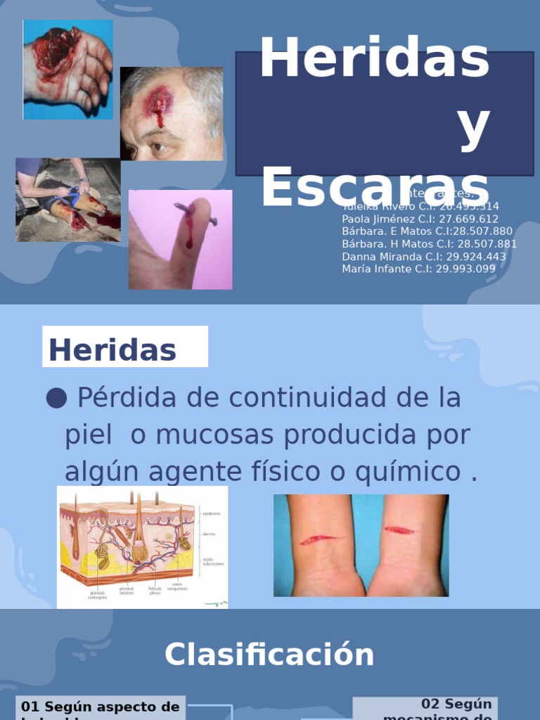Heridas y Escaras | PDF | Sutura Quirúrgica | Herida