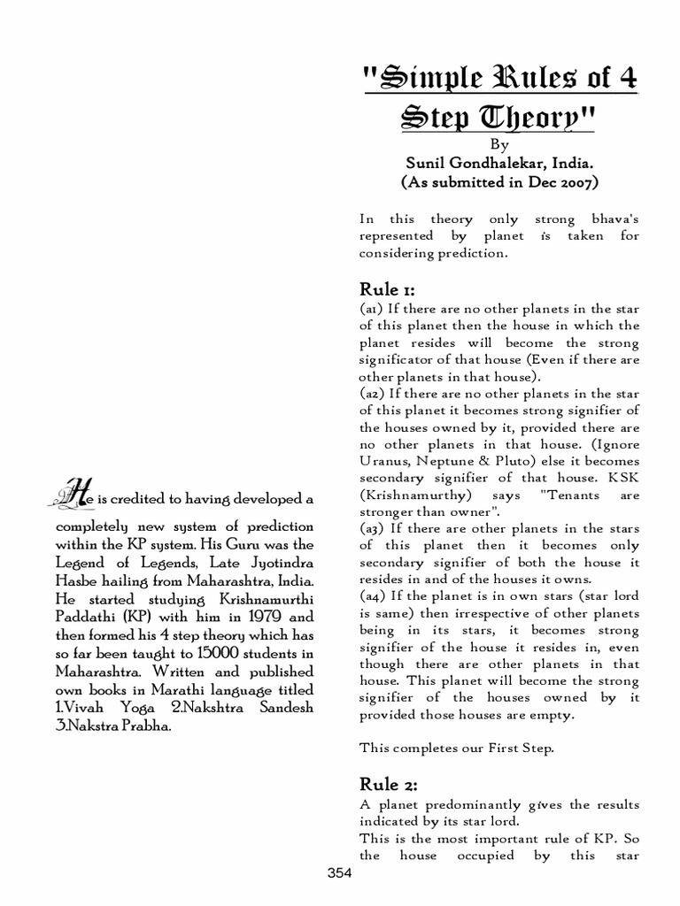 Simple Rules of 4 STP Theory - KP System | PDF | Substellar Objects | Astrology