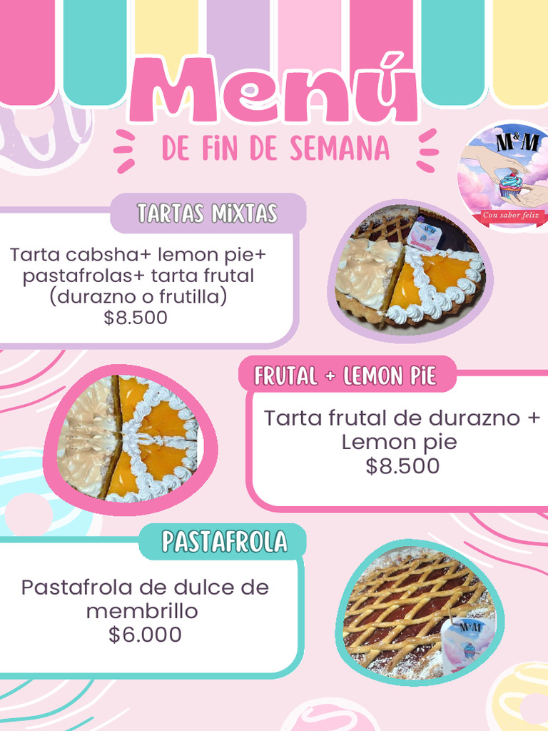 Menu Restaurante de Donas Llamativo Rosa Pastel - 20250926 - 183722 ...