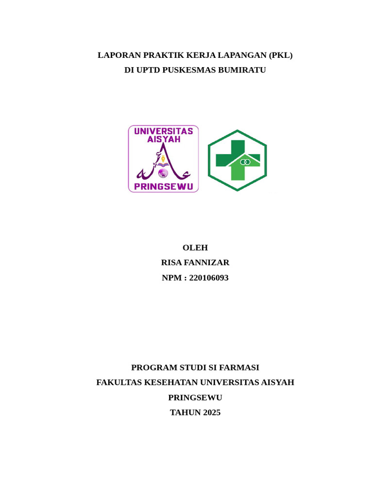 Laporan Pkl Puskesmas Bumiratu_risa | PDF