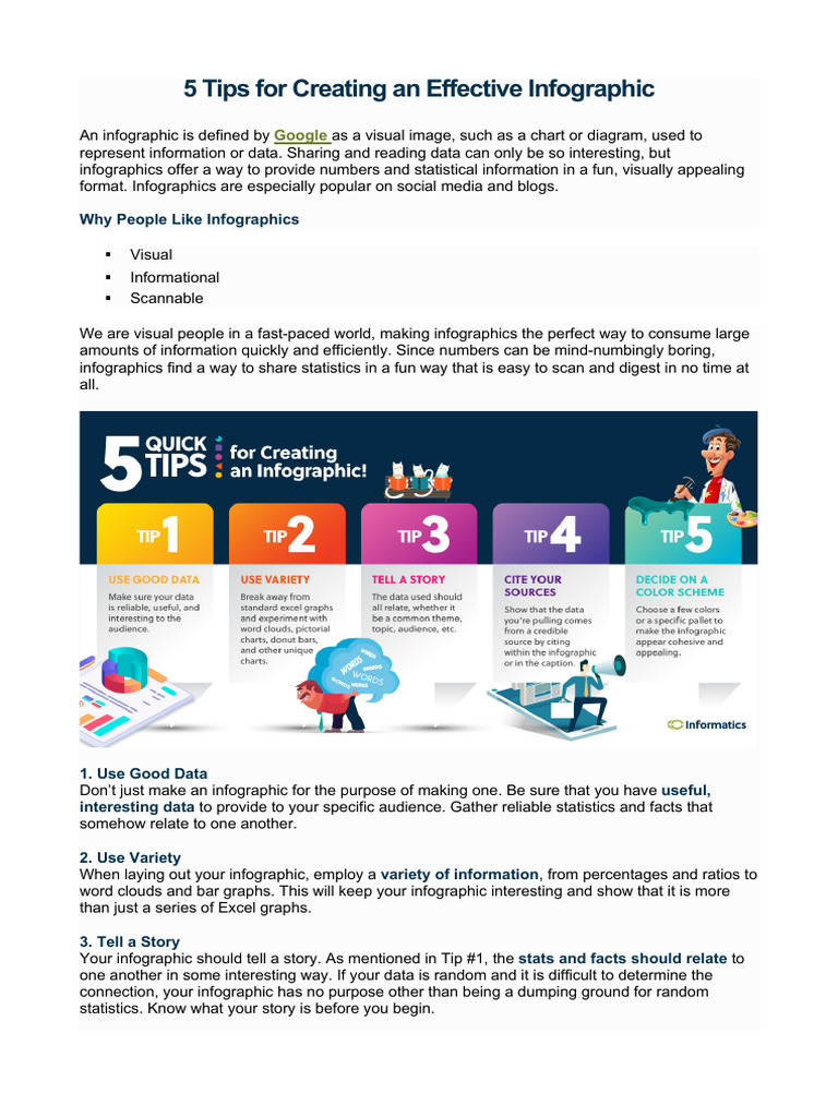 5 Tips For Creating An Effective Infographic Pdf Infographics