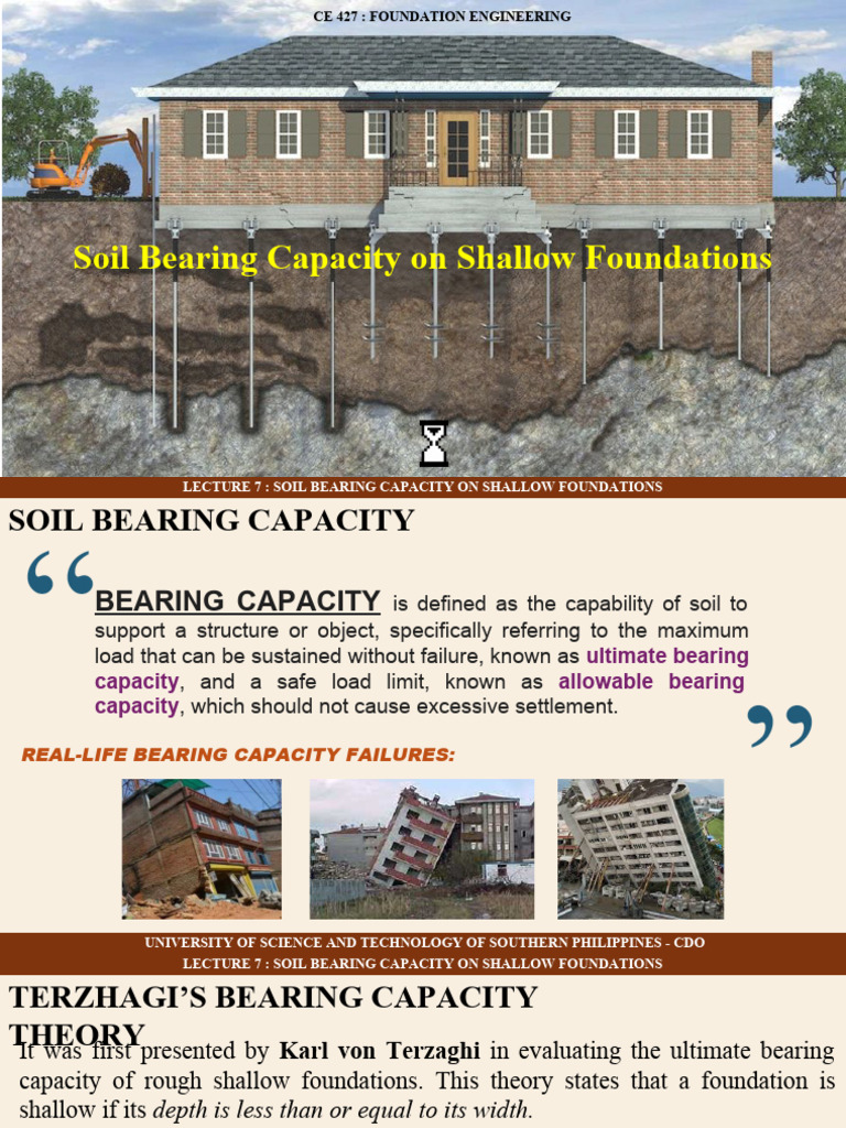 Lecture 7 - Soil Bearing Capacity On Shallow Foundations | PDF ...
