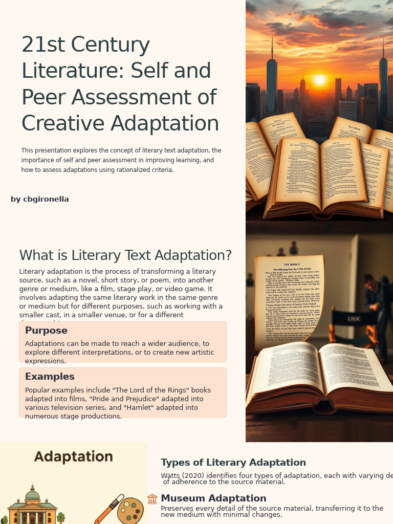 Q2 M4 Literature Self and Peer Assessment of Creative Adaptation | PDF | Narrative | Poetry
