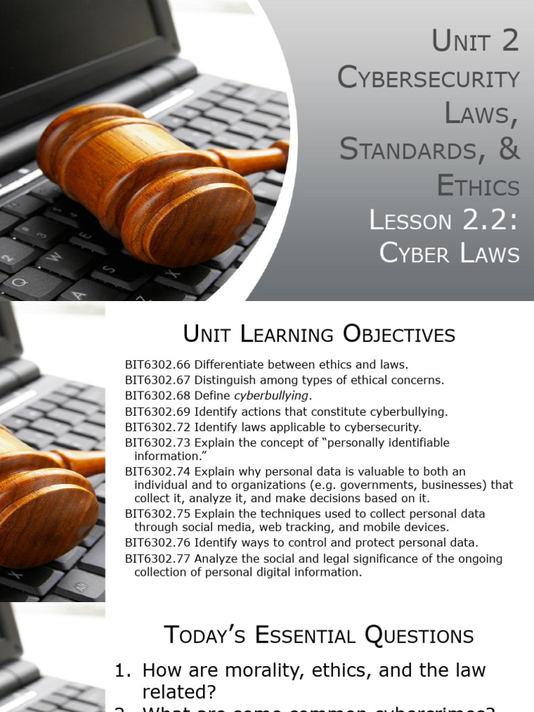 2.2 - Cyber Laws & Standards | PDF | Cybercrime | Copyright