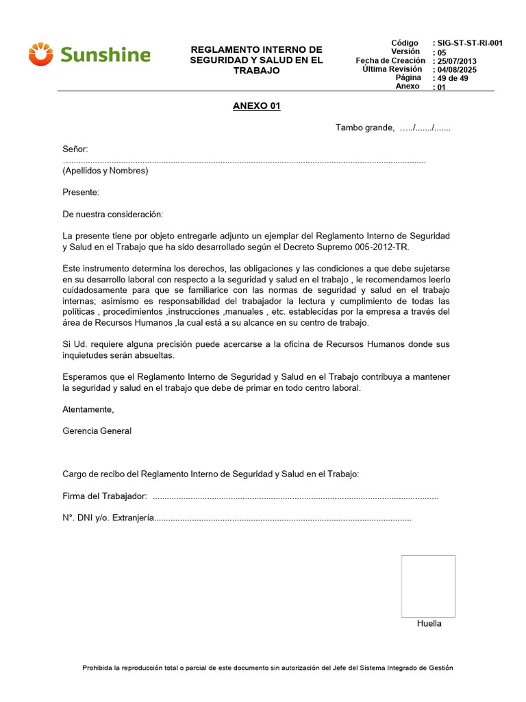 SIG-ST-ST-RI-001 - Reglamento Interno de Seguridad y Salud en El Trabajo-49 | PDF | Justicia ...