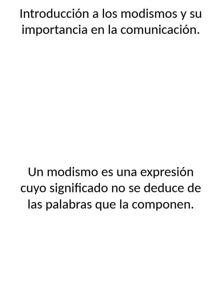 Modismos PPT | PDF