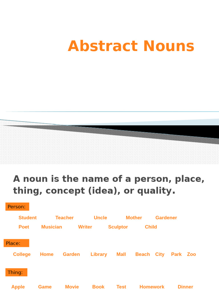 3 Abstract Nouns | PDF