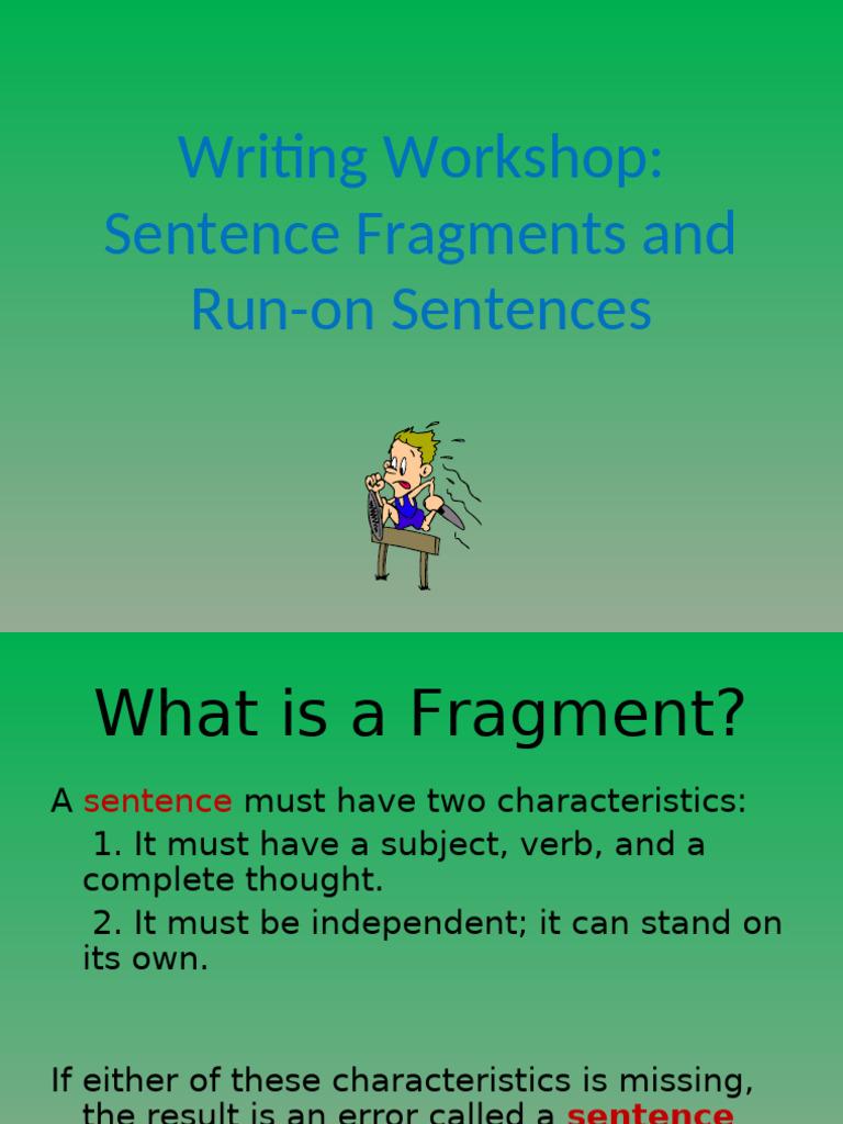 Run Ons and Fragments Lynch | PDF | Punctuation | Language Mechanics