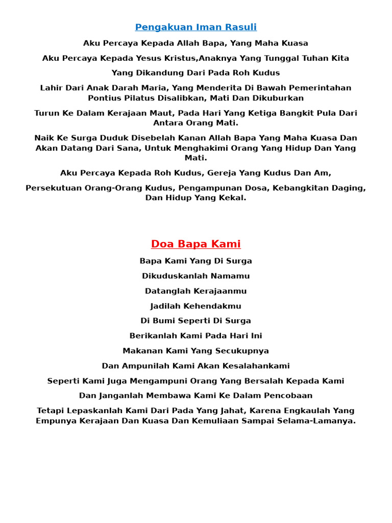 Pengakuan Iman Rasuli | PDF