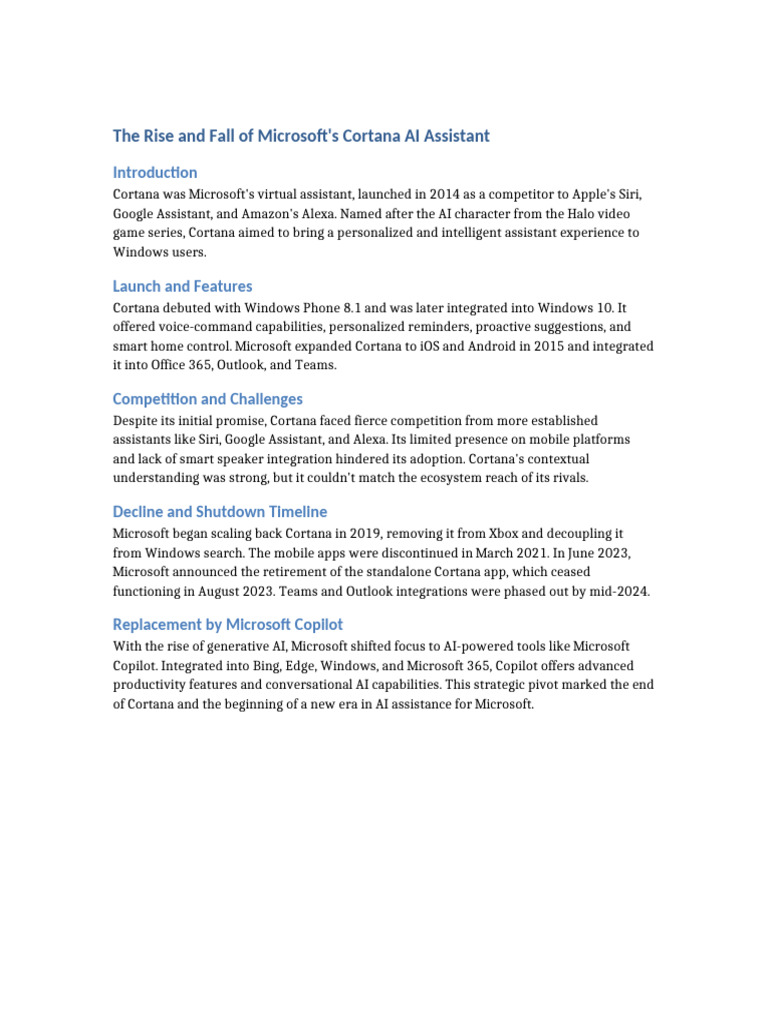 Cortana Rise and Fall | PDF
