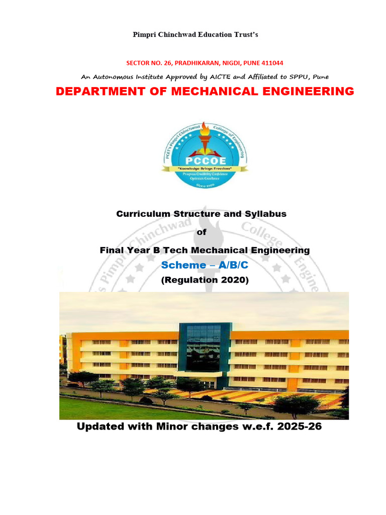 Final Year B Tech Mechanical Syllabus | PDF | Sound | Damping