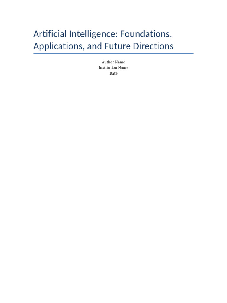 Artificial Intelligence Research Paper | PDF | Artificial Intelligence | Intelligence (AI ...