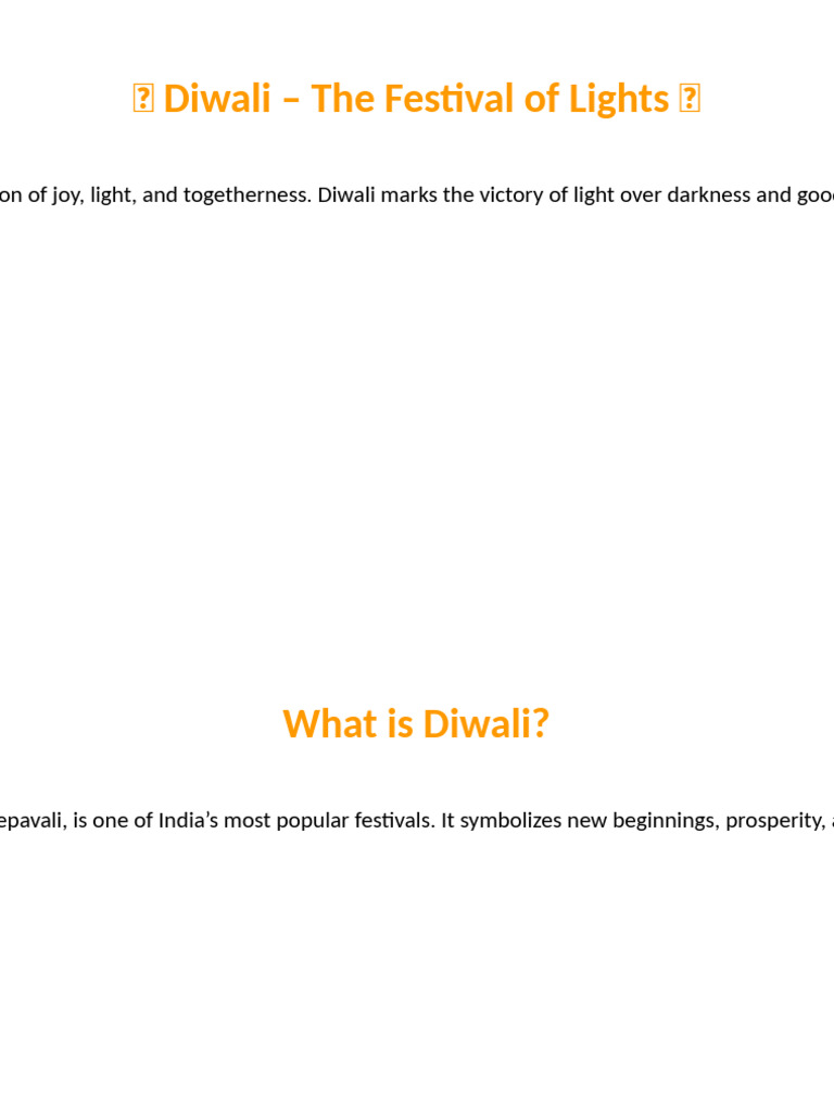 Diwali Festival Overview and Celebration | PDF