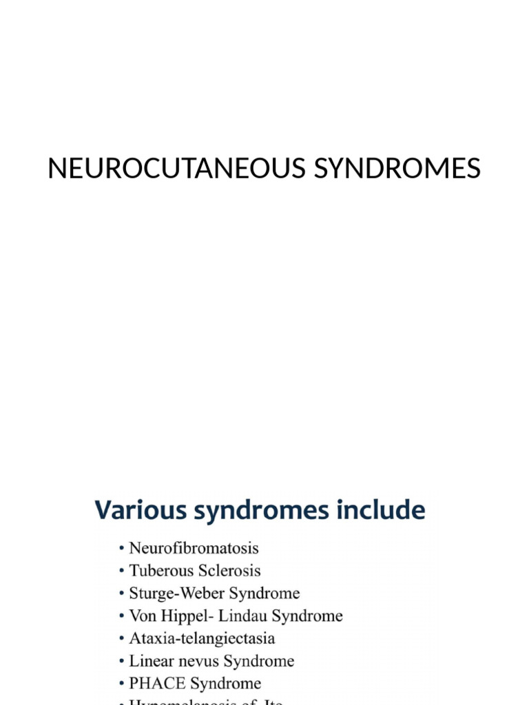 Neurocutaneous Syndromes | PDF