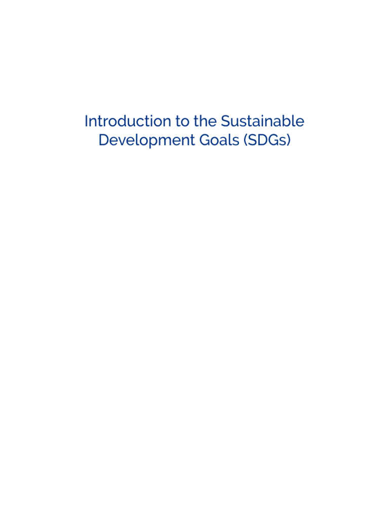 Introduction To The Sustainable Development Goals SDGs 1648824198 ...