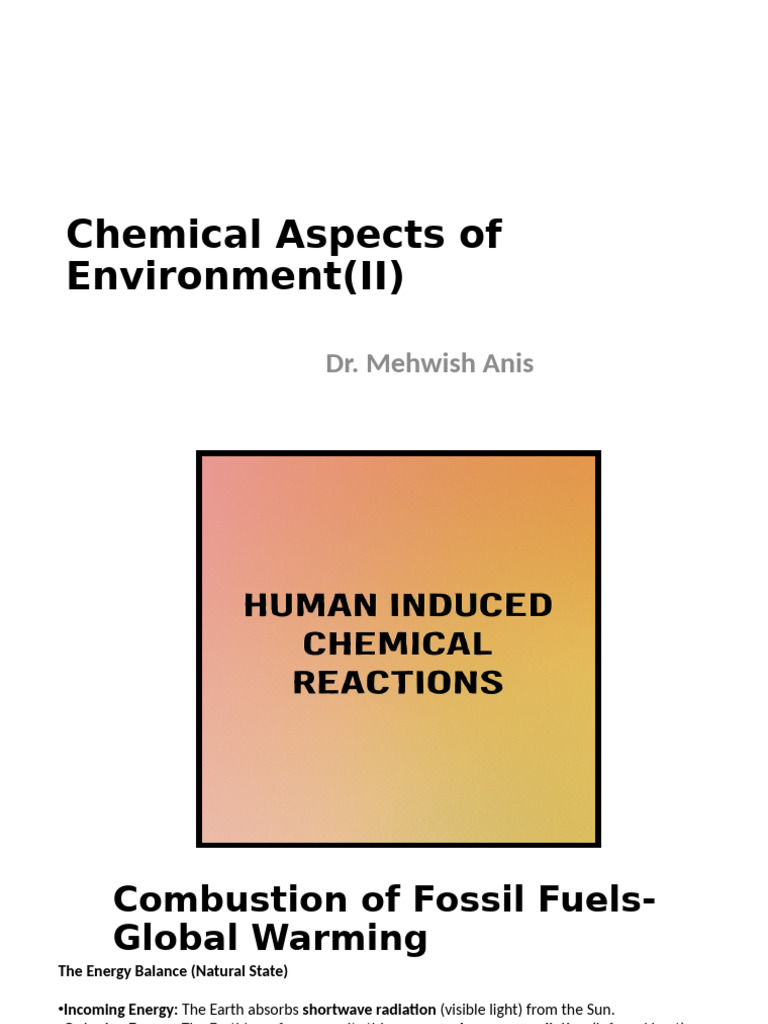 Lecture 7 Chemical Aspects of Environment (II) | PDF | Greenhouse Gas ...