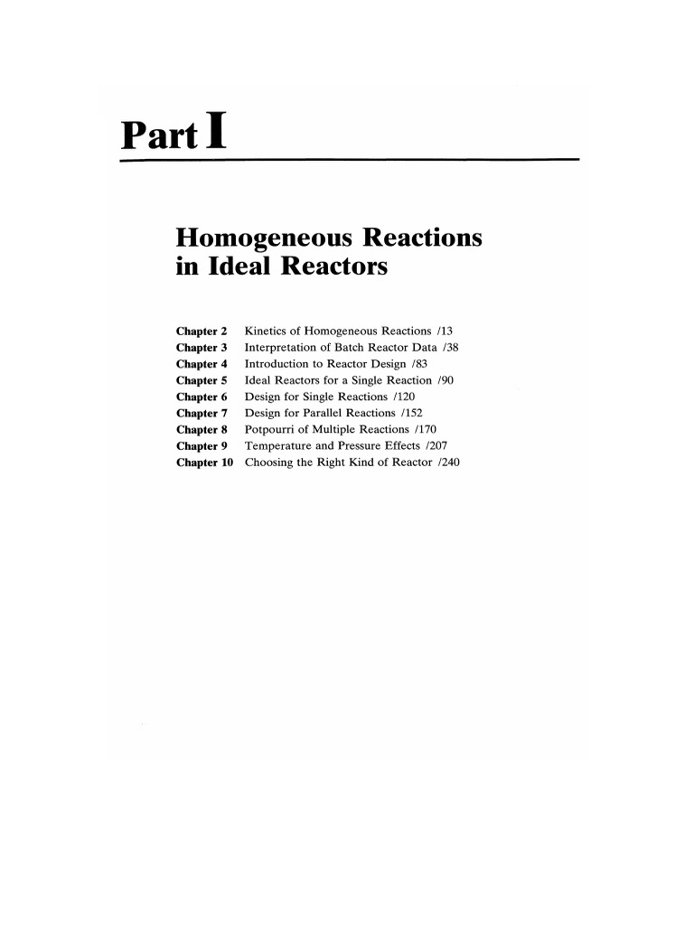 Homogeneous Reactions in Ideal Reactors | PDF