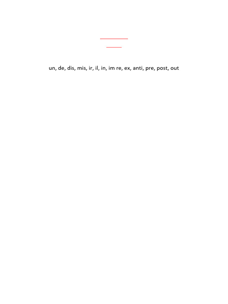 Word Building Prefixes 1 T1 | PDF