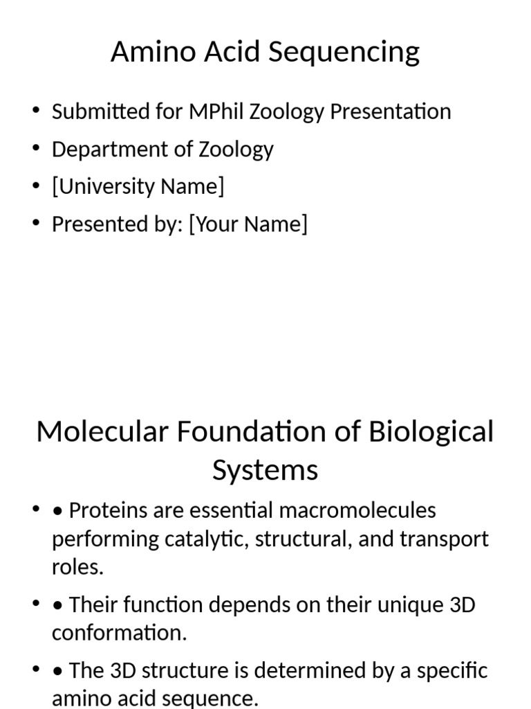Amino Acid Sequencing in Proteins | PDF | Amino Acid | Proteins