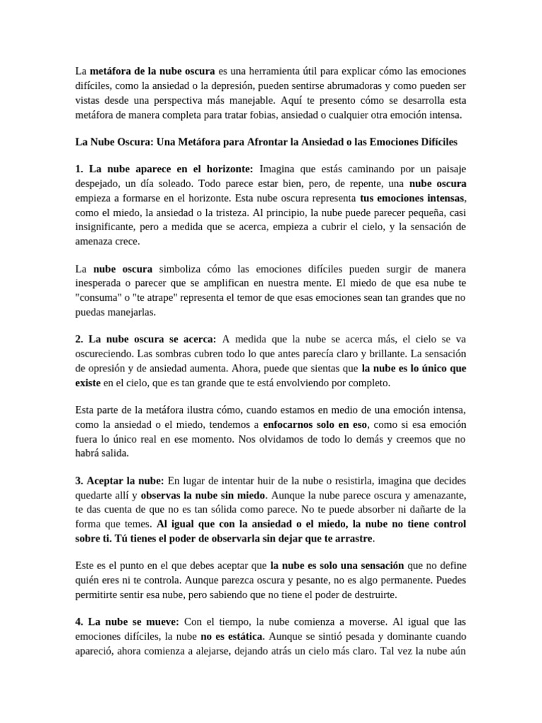 Metáfora | PDF | Las emociones | Dolor