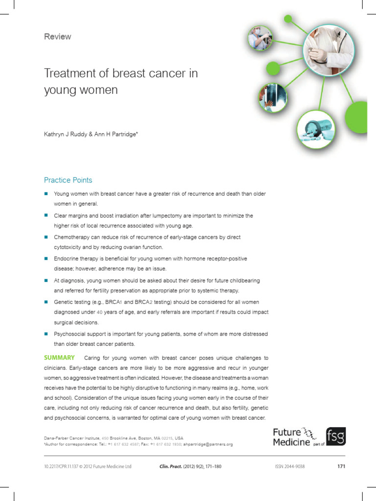 Breast Cancer Treatment in Young Women | PDF | Breast Cancer | Ovarian ...