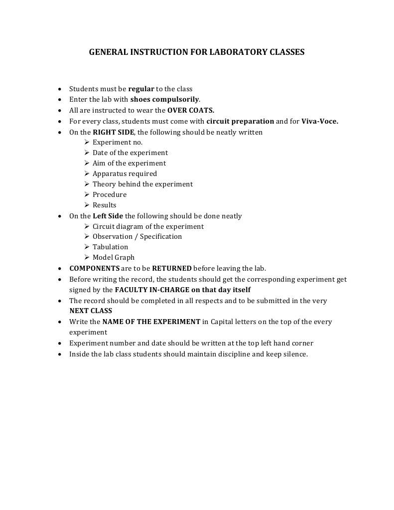 General Instruction For Laboratory Classes | PDF | Computers