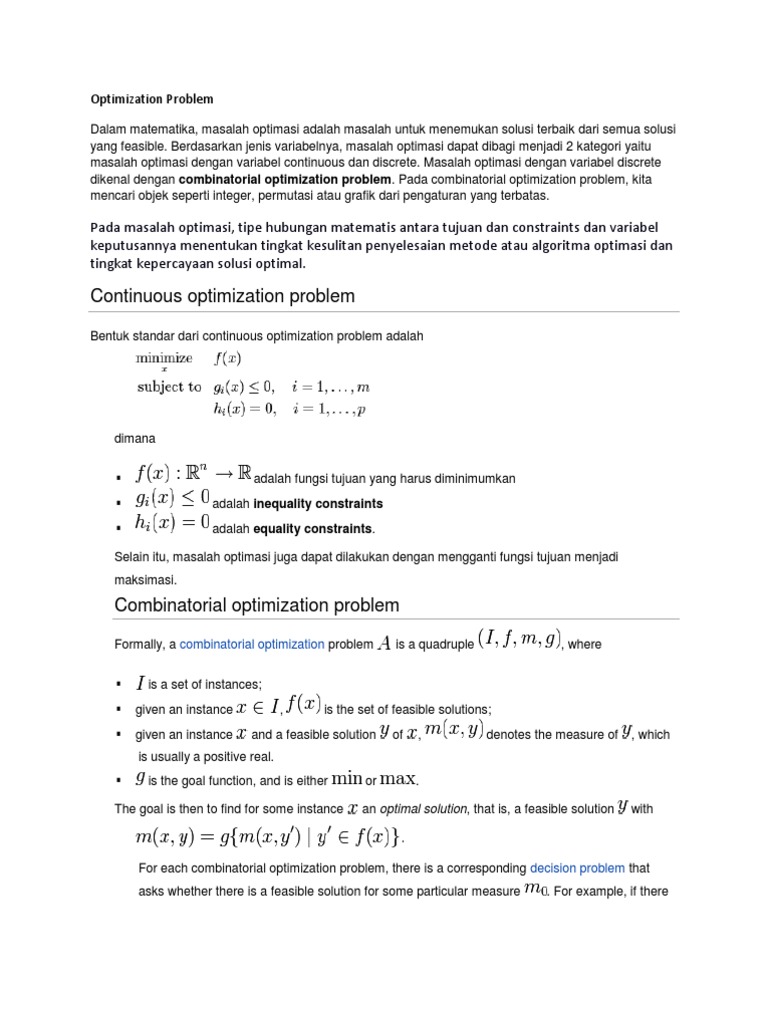 Optimization Problem | PDF | Time Complexity | Discrete Mathematics