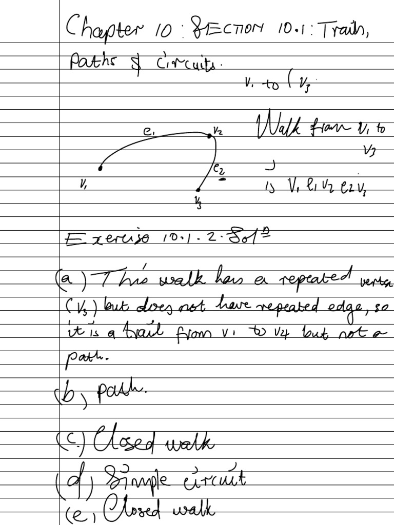 Lecture Notes Section 10.1 Trails Paths and Circuits | PDF