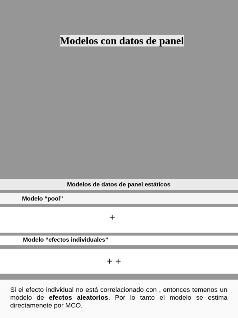 Modelos de Datos de Panel: Efectos Fijos y Aleatorios | PDF