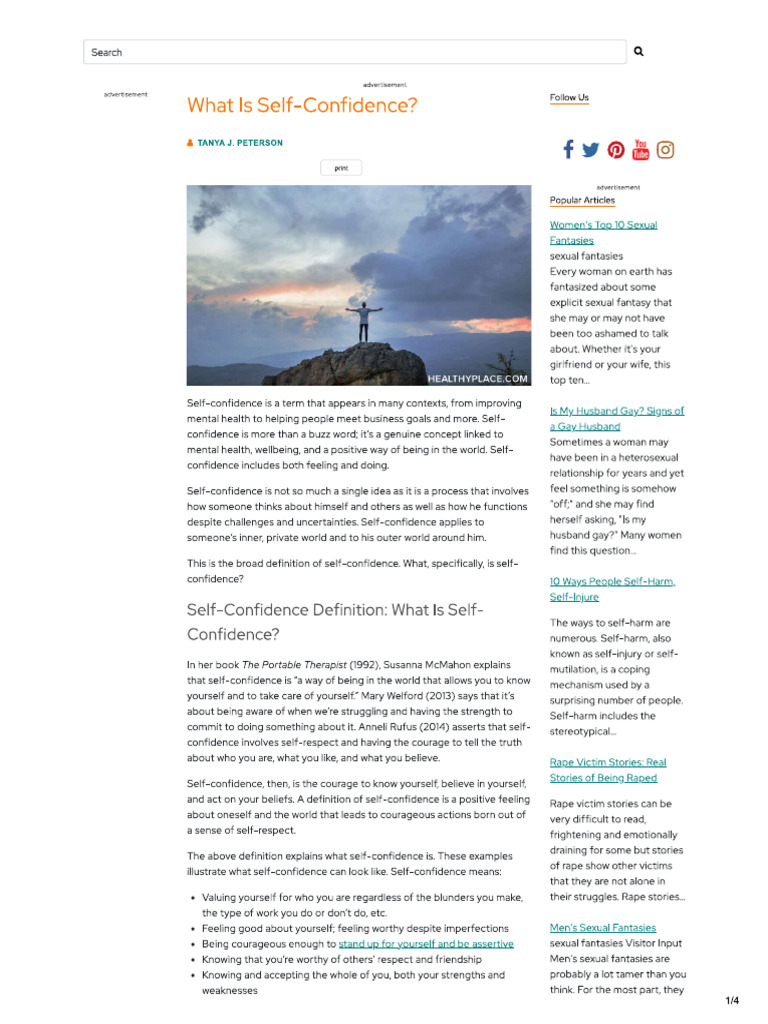 What Is Self Confidence | PDF