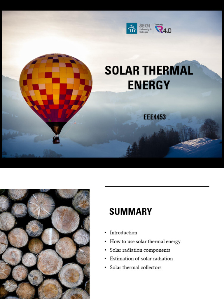 Chapter 2a - Solar Thermal Energy | PDF | Sun | Radiation