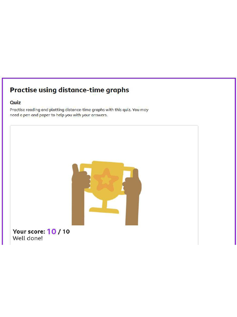 Speed Time Graph Quiz | PDF