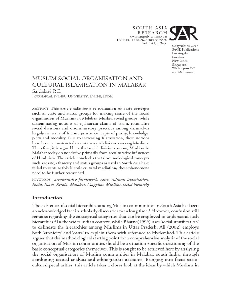 Muslim Social Organisation in Malabar | PDF | Caste | Religious Conversion