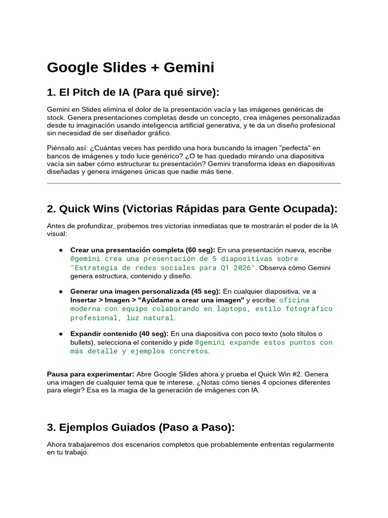 Google Slides + Gemini | PDF | Diseño | Inteligencia artificial