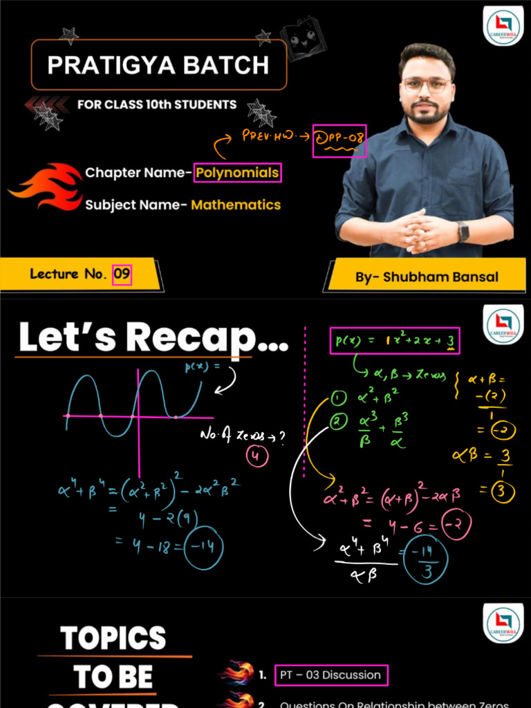 Polynomials Class 9th | PDF