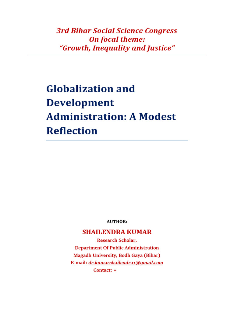 Abstract Shailendra Kumar | PDF | Globalization | Developing Country