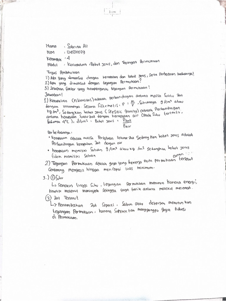 TP Kerapatan, Bobot Jenis, Dan Kerapatan | PDF