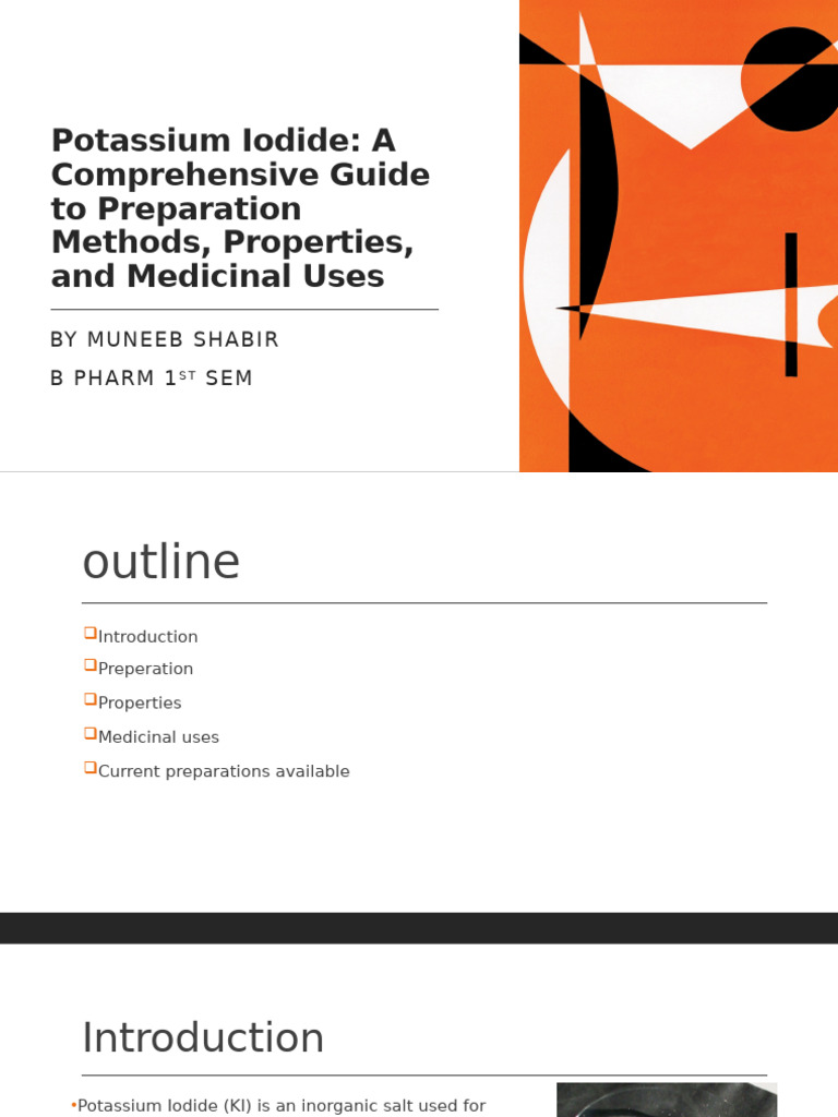 Potassium Iodide: Uses & Preparation Guide | PDF | Iodine | Chemical ...