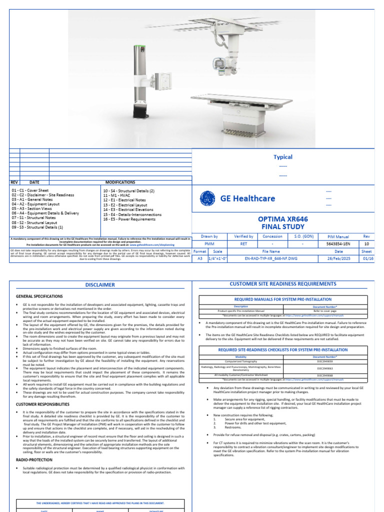 GE Healthcare Site Readiness Guide | PDF | Specification (Technical ...