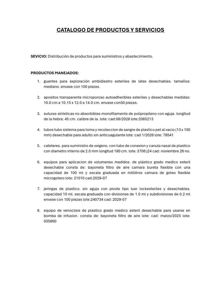 Catálogo de Productos Yantzen | PDF