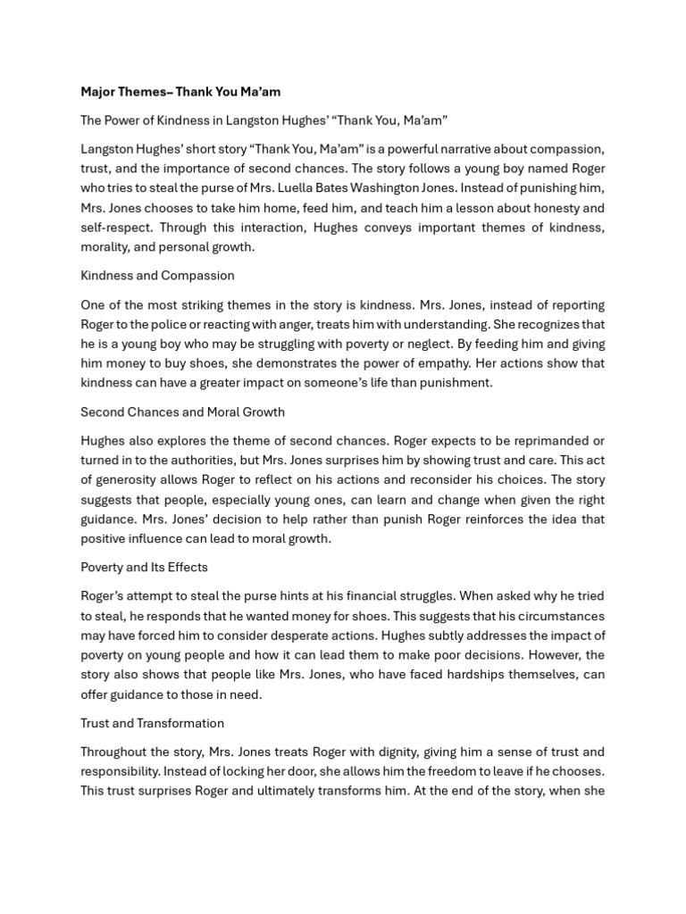 Themes in "Thank You, Ma’am" | PDF | Psychology | Social Psychology
