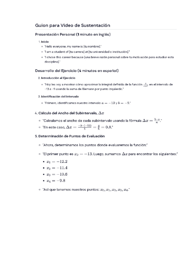 Guion para El Video Calculo Integral | PDF