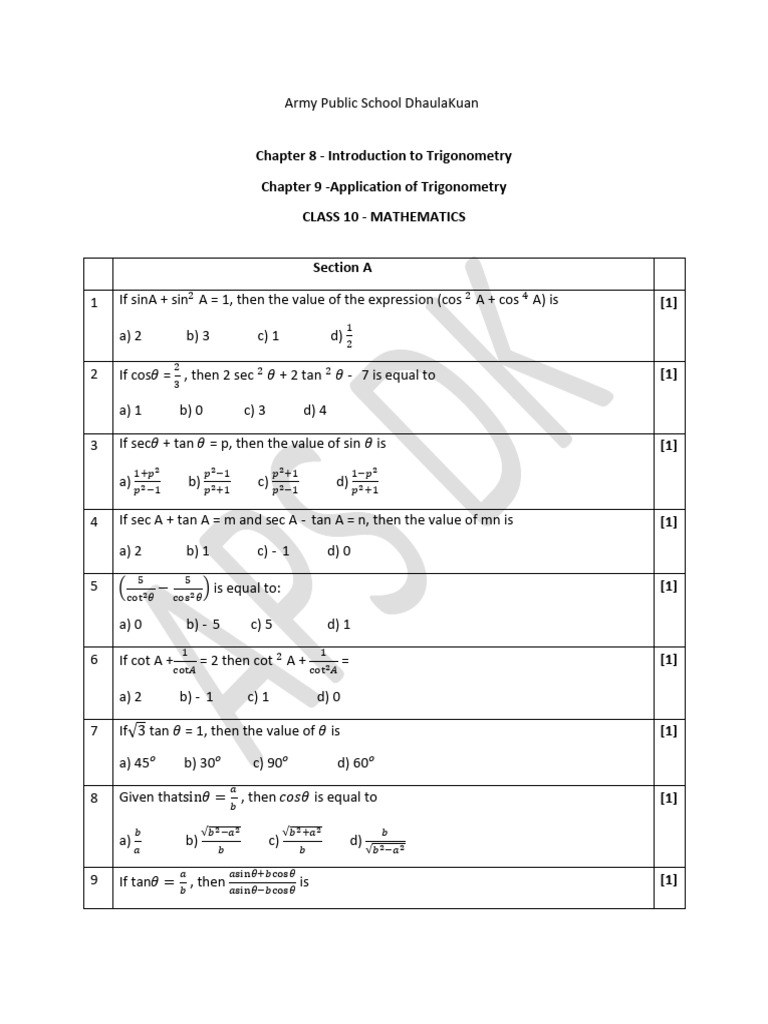 Ch.8 & 9 - Intro To Trigonometry & Its Application-Bws | PDF ...