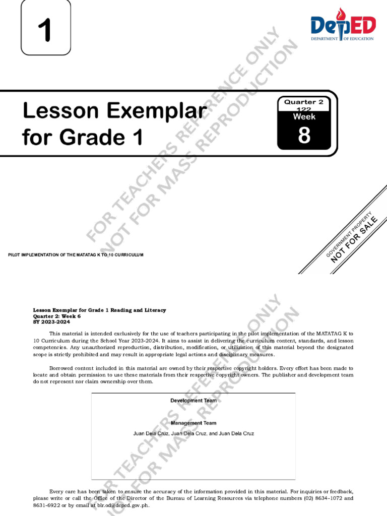 Grade 1 Reading Lesson Plan: Week 6 | PDF | Curriculum | Consonant