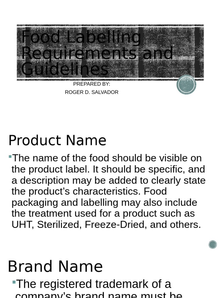 Food Labelling Requirements and Guidelines | PDF | Nutrition Facts ...