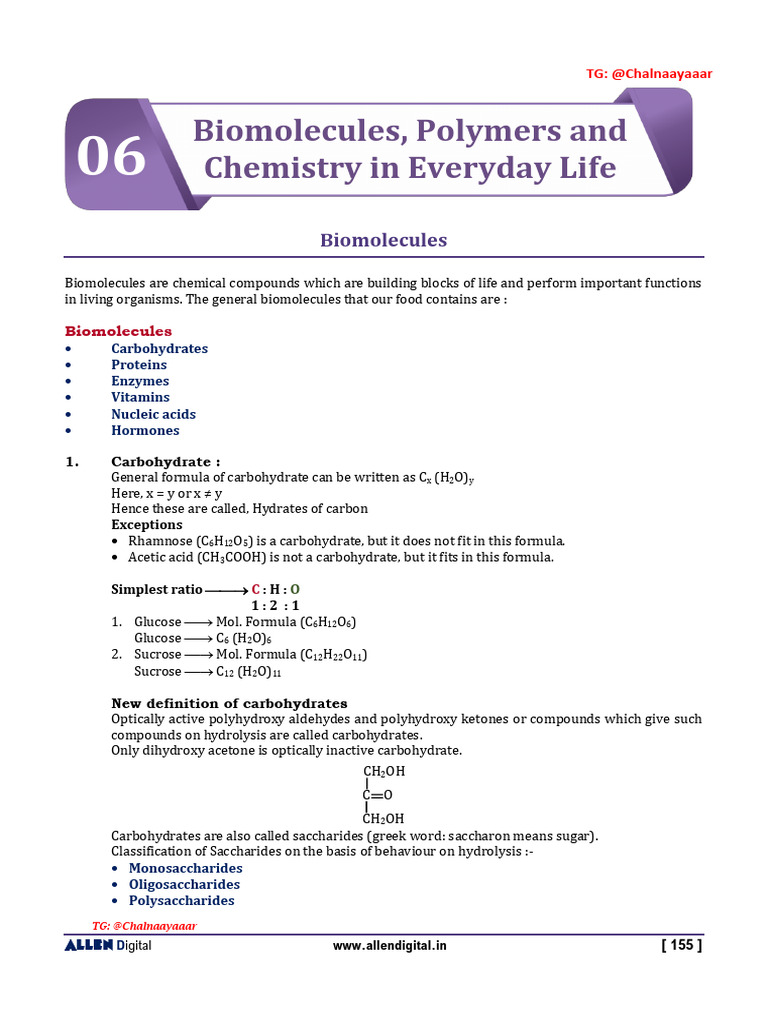 Biomolecules, Polymers & Chemistry in Everyday Life | PDF ...