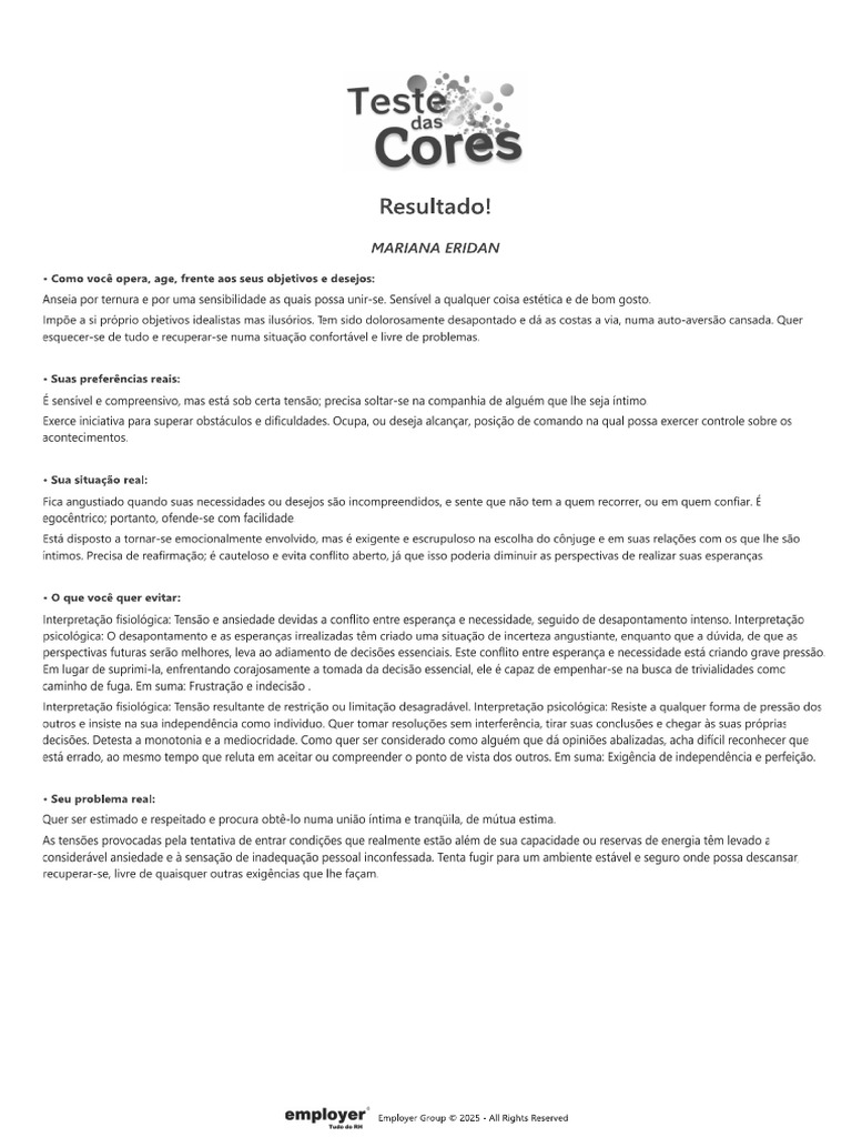 Teste Das Cores | PDF