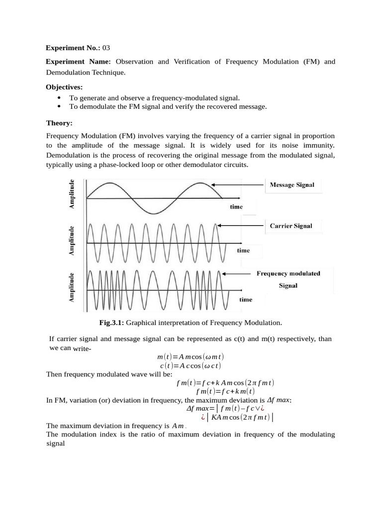 Observation and Verification of Frequency Modulation (FM) and ...